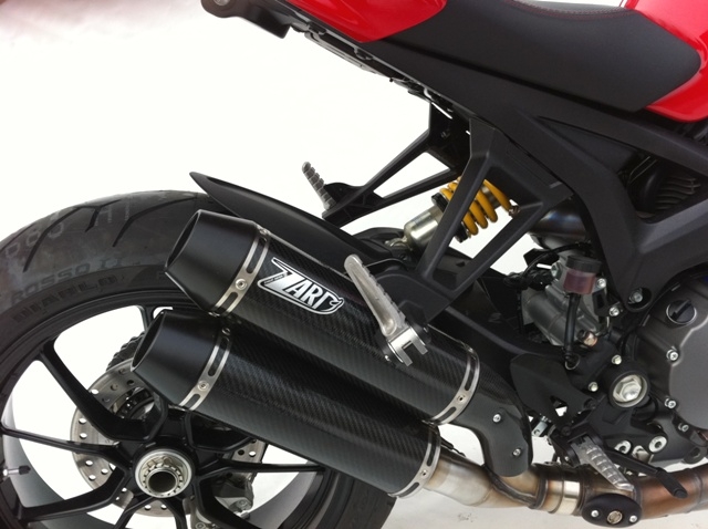 Double échappements carbone 102 db superposes Zard - ZARD / Echappement / Echappement